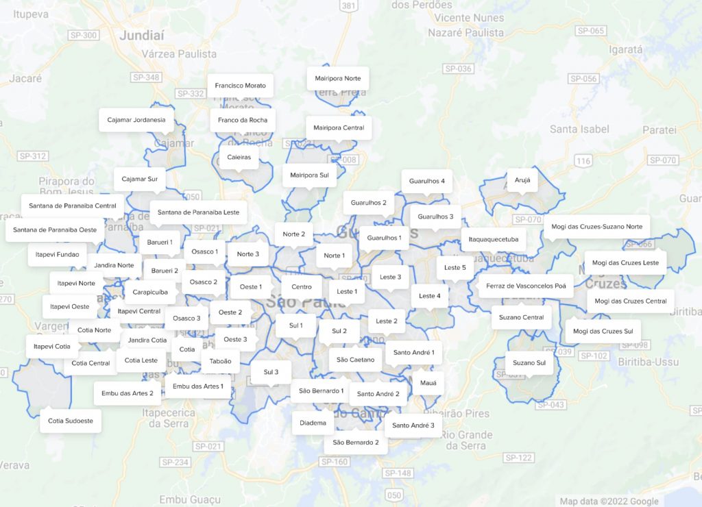 Mapa de atendimento – Flex Correria Express